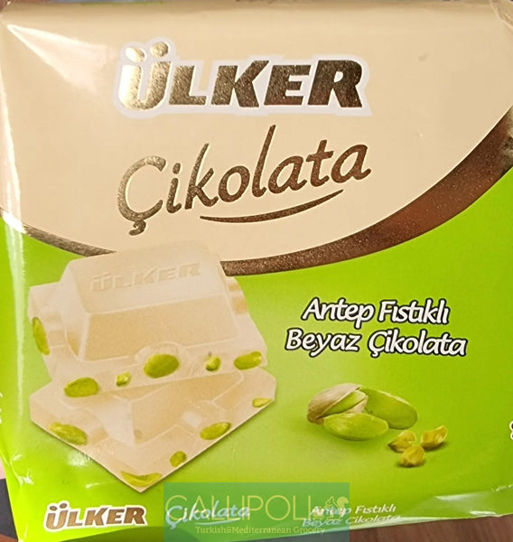 ULKER KARE A.FISTIKLI BEYAZ CIKOLATA WHITE CHOCOLATE WITH PISTACHIOS ...